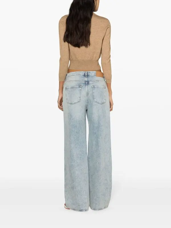 MARANT ETOILE Newton Intarsia-logo Cropped Cardigan - Neutrals