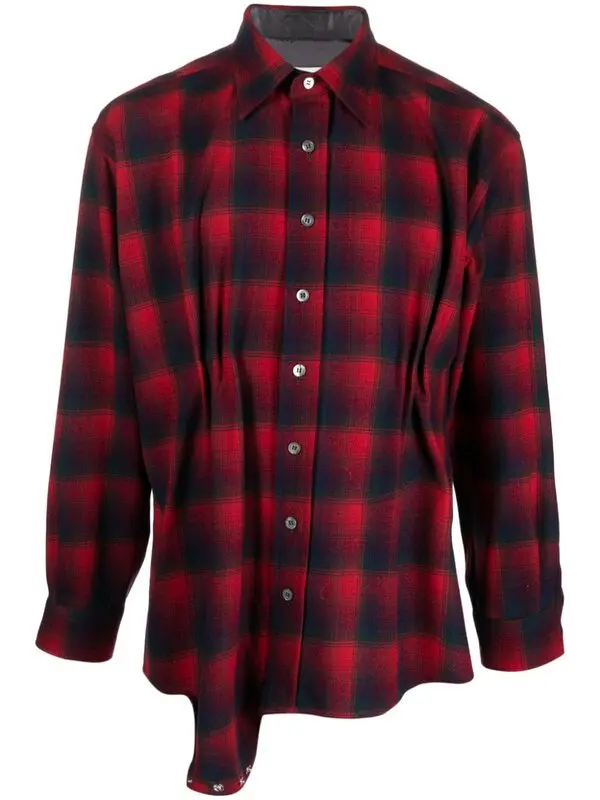 MAISON MARGIELA X Pendleton Checked Wool Playsuit Shirt