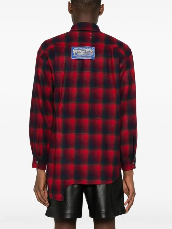 MAISON MARGIELA X Pendleton Checked Wool Playsuit Shirt