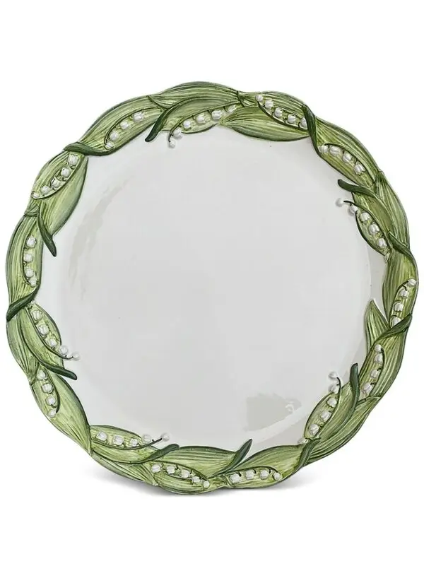 LES-OTTOMANS Lily Of The Valley Ceramic Presentation Plate - White