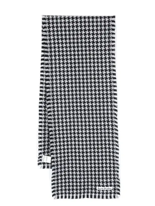 Acne Studios Houndstooth Wool Scarf - Black