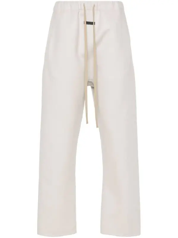 Fear Of God Logo-appliqué Virgin Wool-cashmere Blend Straight Leg Pants - Neutrals