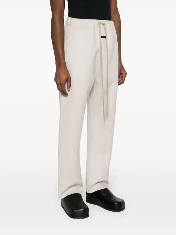 Fear Of God Logo-appliqué Virgin Wool-cashmere Blend Straight Leg Pants - Neutrals