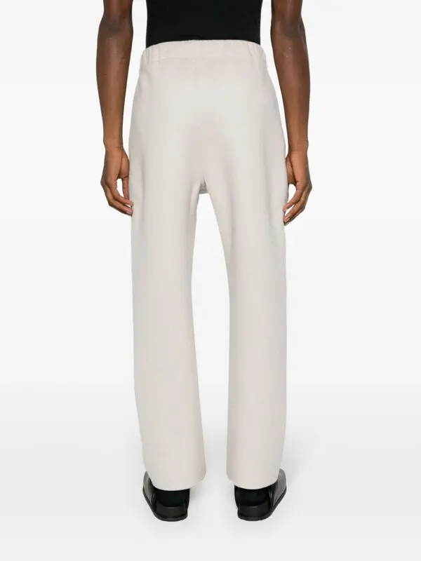 Fear Of God Logo-appliqué Virgin Wool-cashmere Blend Straight Leg Pants - Neutrals
