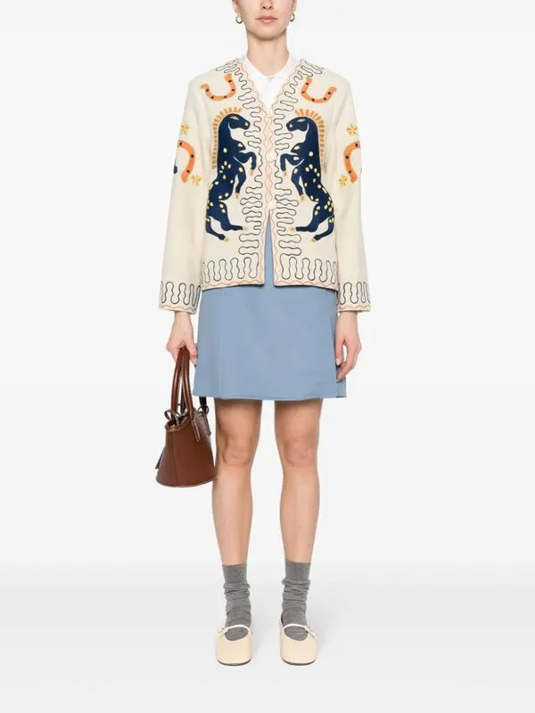 P.a.r.o.s.h High-waist Wool Mini Skirt - Blue