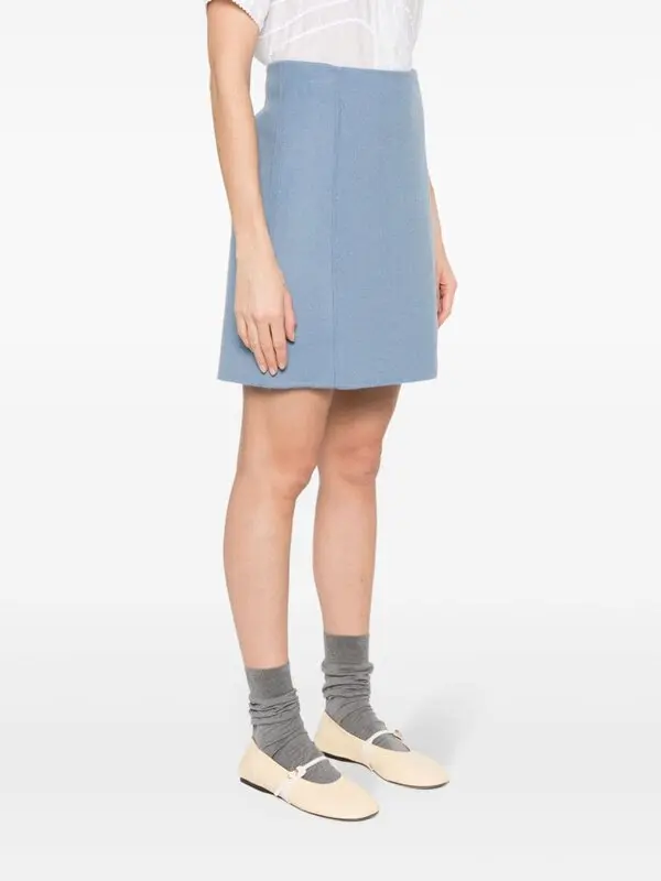 P.a.r.o.s.h High-waist Wool Mini Skirt - Blue