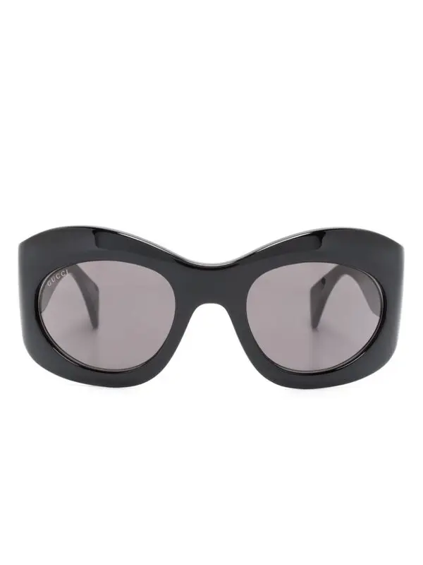 Gucci Tinted Oval-frame Sunglasses - Black