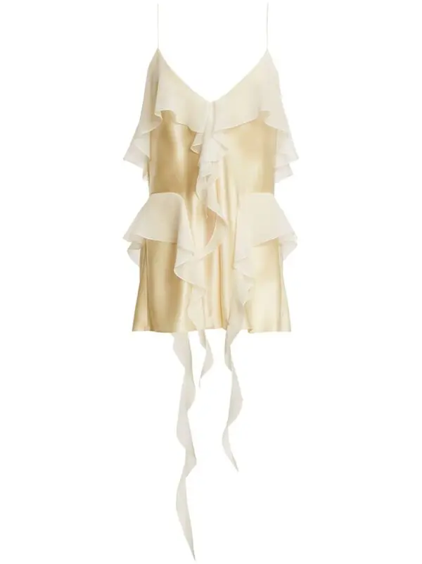 Khaite The Piet Ruffled Silk Top