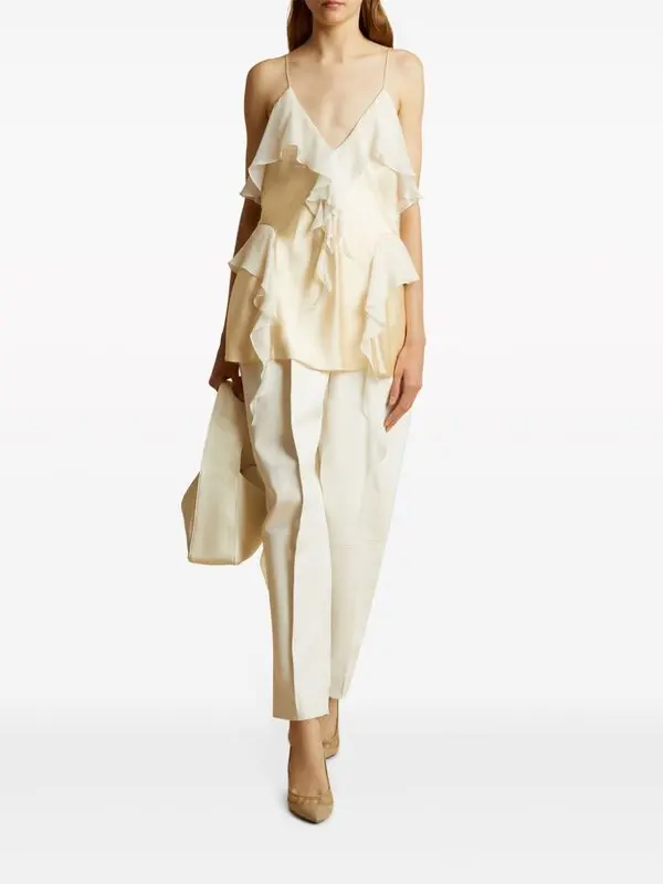 Khaite The Piet Ruffled Silk Top