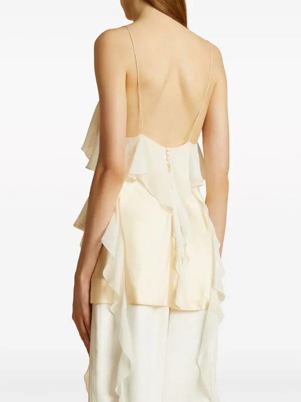 Khaite The Piet Ruffled Silk Top