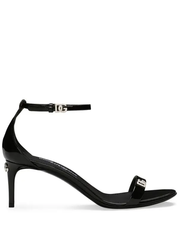 Dolce & Gabbana Logo-plaque Patent-leather Sandals