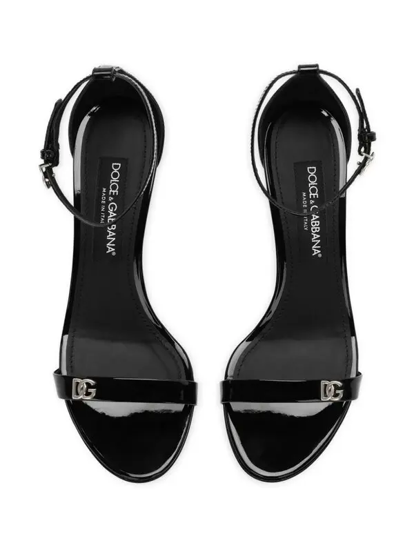 Dolce & Gabbana Logo-plaque Patent-leather Sandals