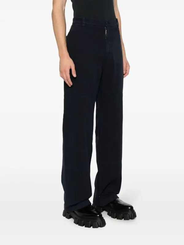 Dolce & Gabbana Logo-plaque Straight Trousers - Blue