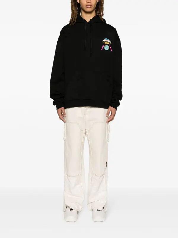 MEMBERS OF THE RAGE Logo-print Distressed Hoodie