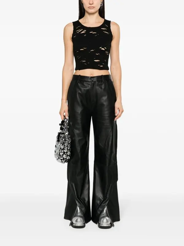 R13 Ripped Crop Top - Black