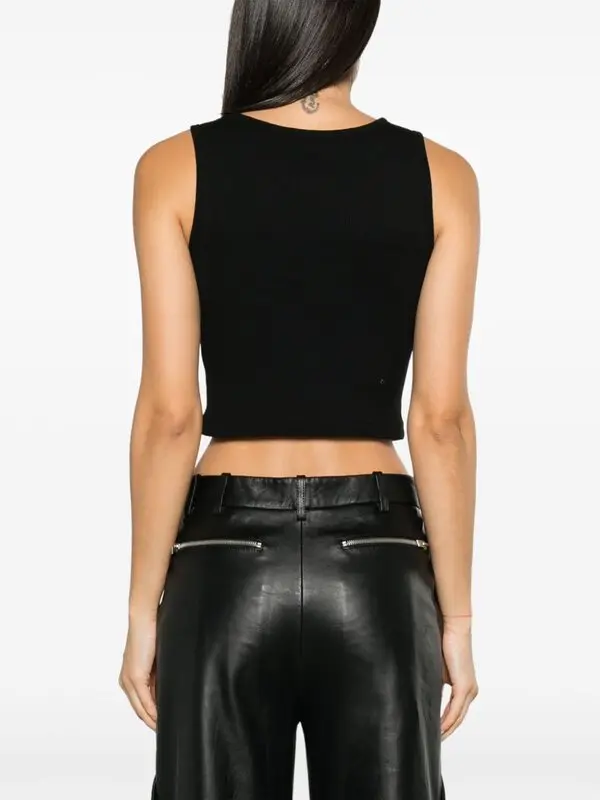 R13 Ripped Crop Top - Black