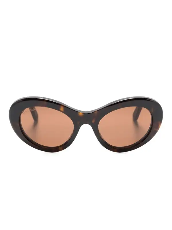 Balenciaga Logo-plaque Sunglasses - Brown