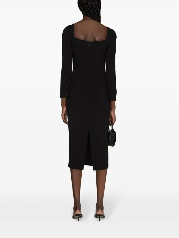 SELF-PORTRAIT Bow-detail Crepe Midi Dress - Black