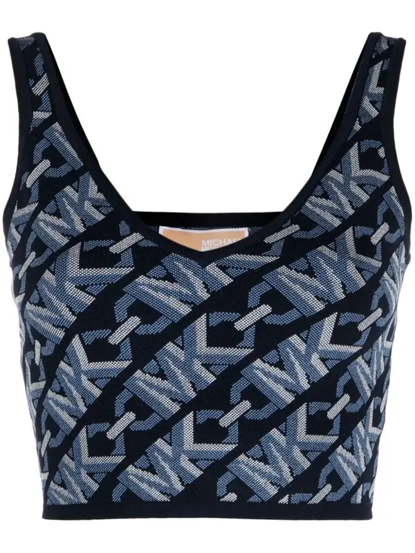 Michael Kors Monogram Cropped Tank Top