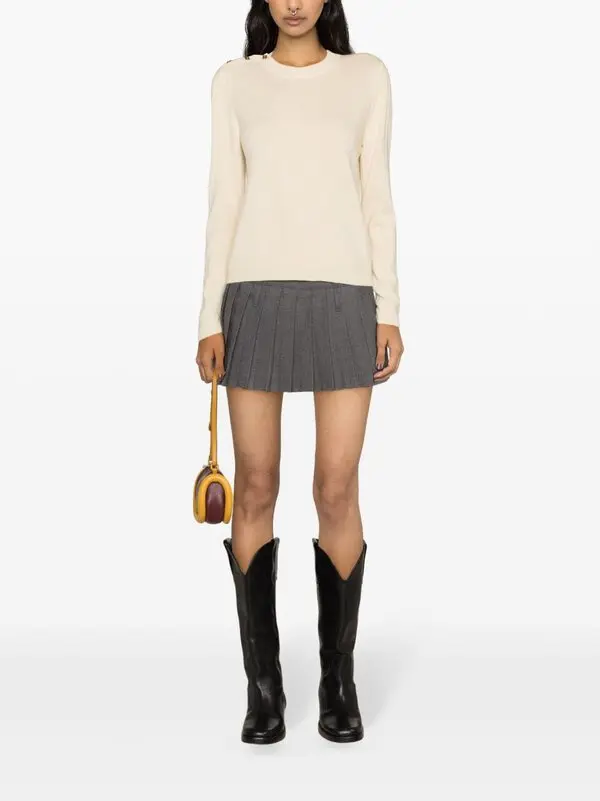 GANNI Mix Merino-cashmere Jumper - Neutrals