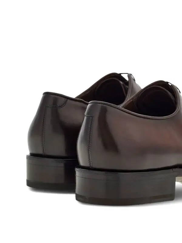 FERRAGAMO Tramezza Leather Oxford Shoes - Brown