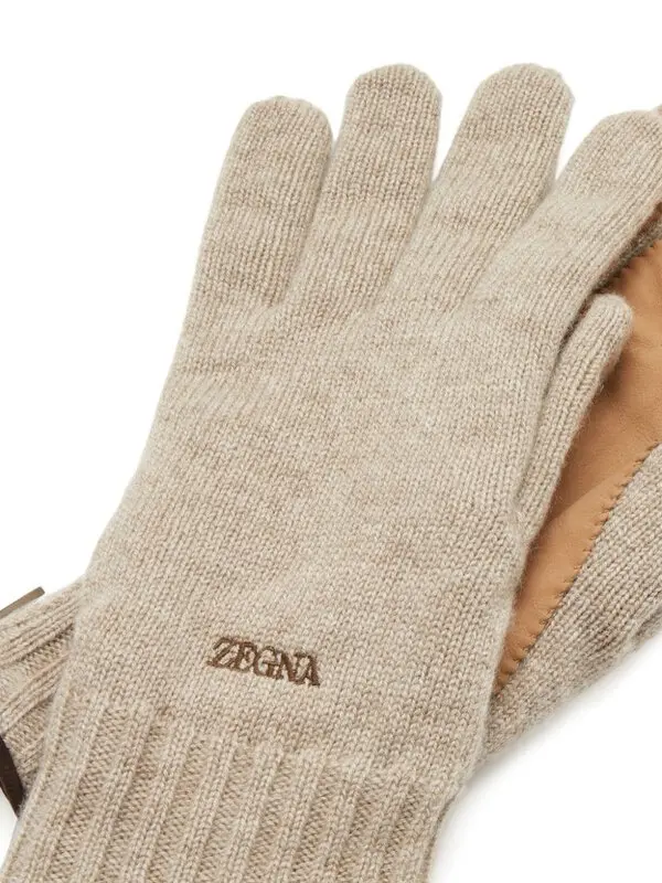 Zegna Logo-embroidered Gloves