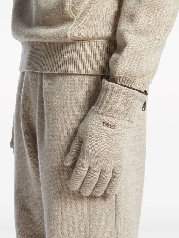 Zegna Logo-embroidered Gloves