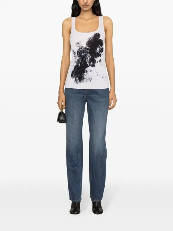 Alexander McQueen Chiaroscuro Wool-silk Tank Top