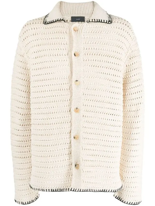 Alanui Whipstitch-detail Open-knit Cardigan