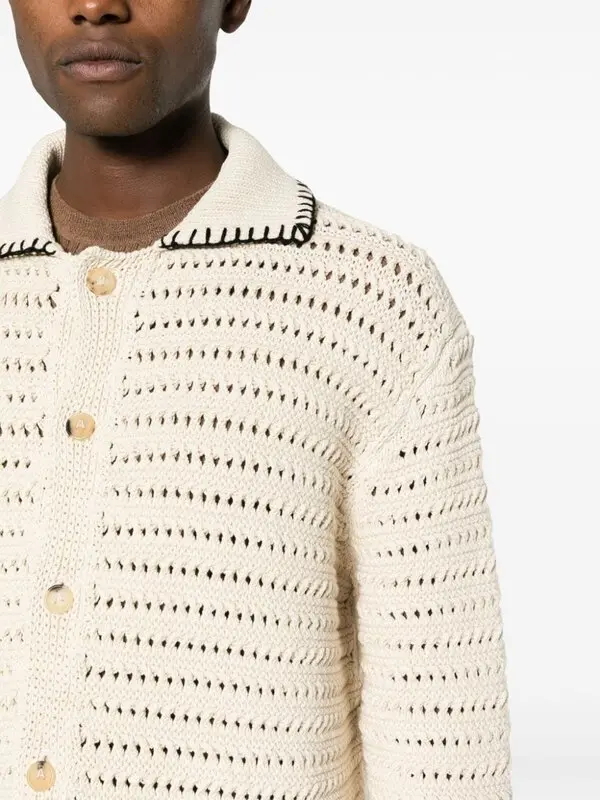 Alanui Whipstitch-detail Open-knit Cardigan