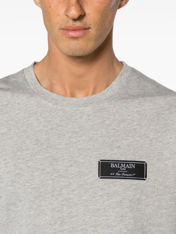 Balmain Logo-patch Mélange T-shirt