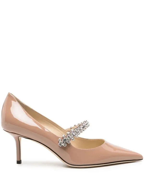 JIMMY CHOO Bing 65 Crystal-embellished Patent Leather Pumps