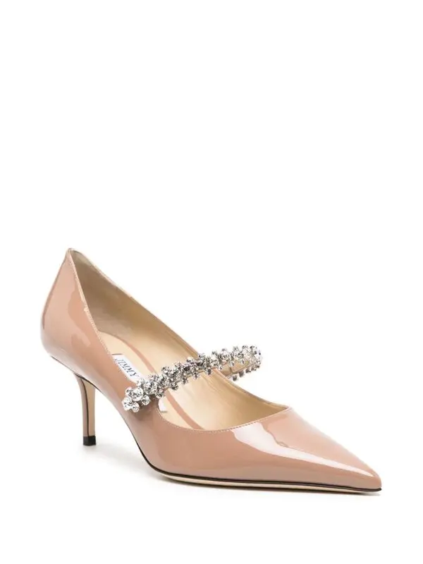 JIMMY CHOO Bing 65 Crystal-embellished Patent Leather Pumps