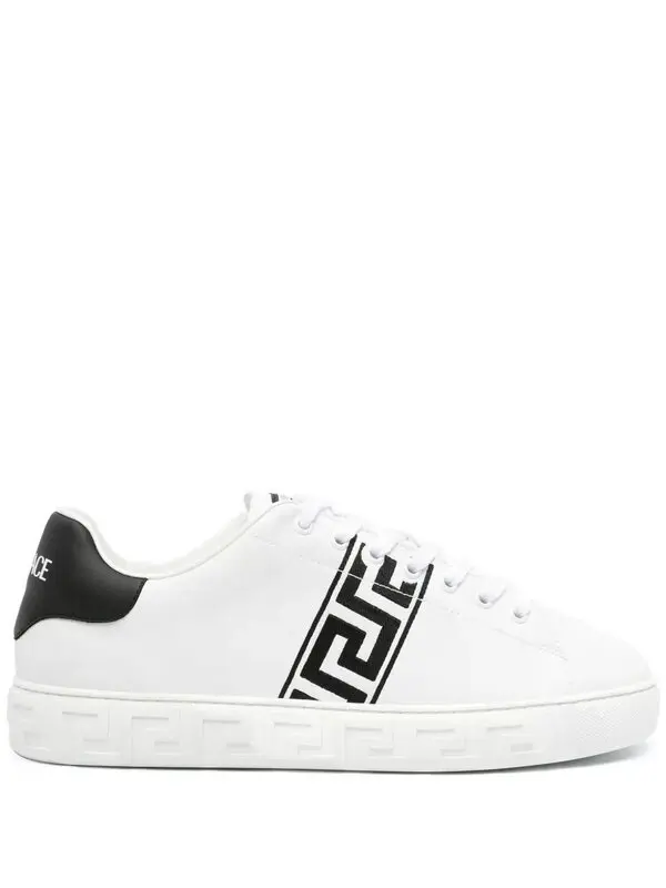 Versace Greca-embroidered Sneakers - White