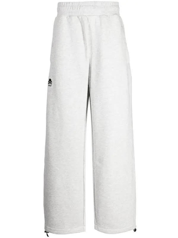 Izzue Logo-appliqué Wide-leg Trousers - Grey