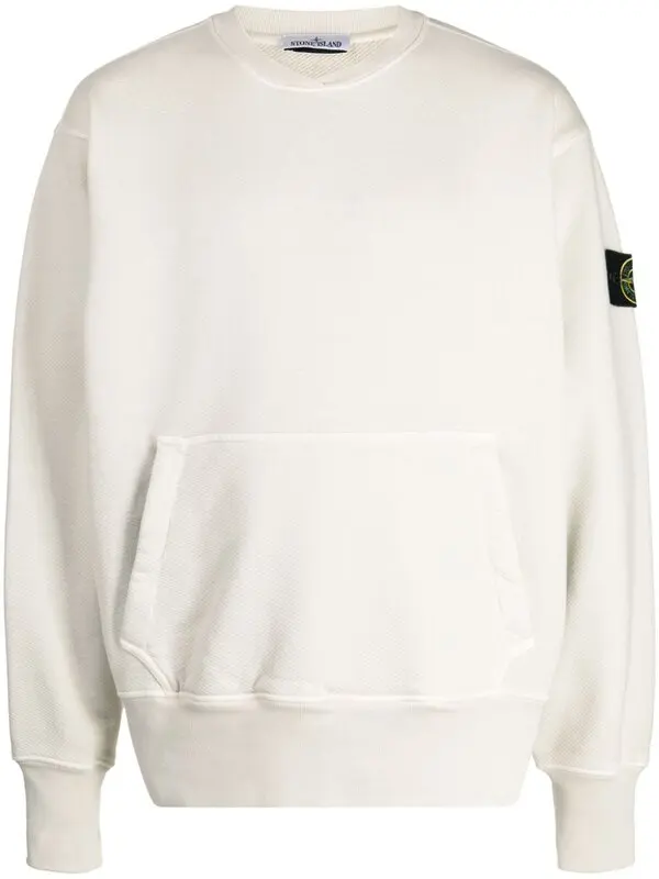 Stone Island Compass Badge Ribbed Knit Jumper - Neutrals