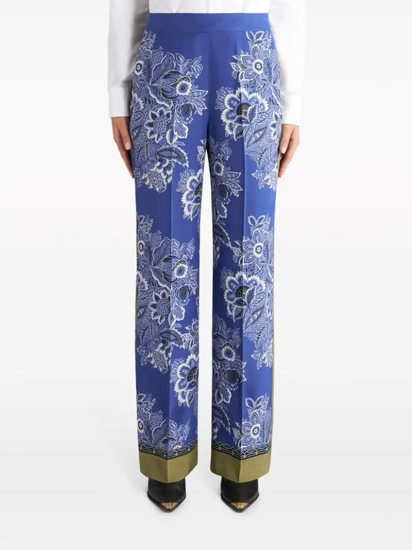 Etro Bandana Print Silk Trousers