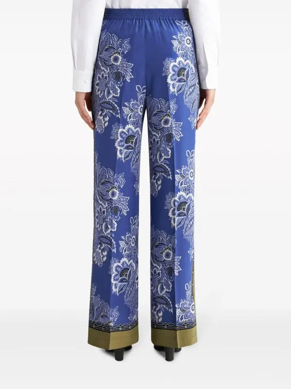 Etro Bandana Print Silk Trousers