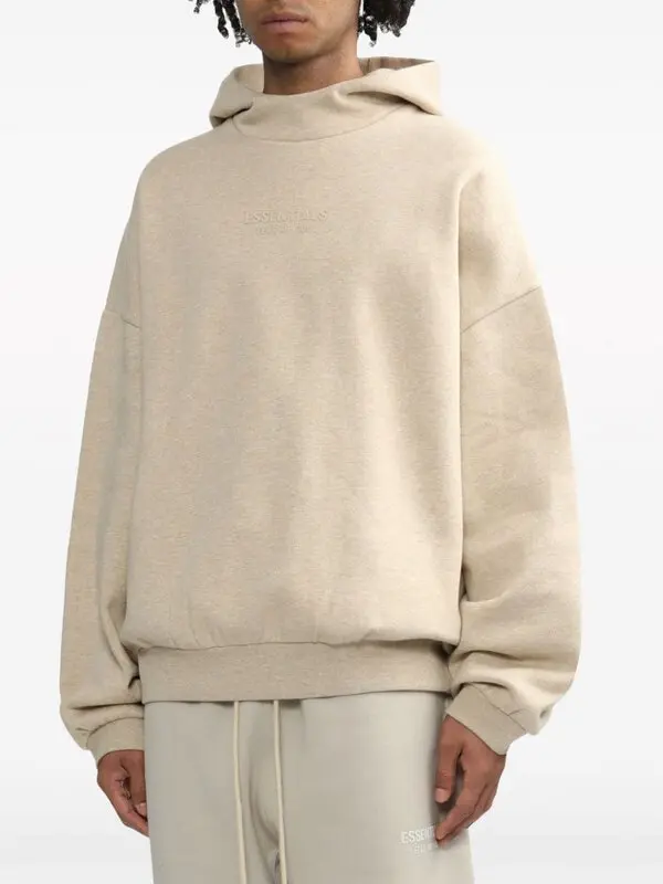 Fear Of God Logo-embossed Jersey Hoodie - Neutrals