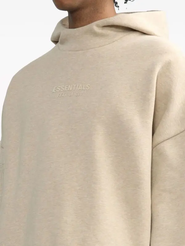 Fear Of God Logo-embossed Jersey Hoodie - Neutrals