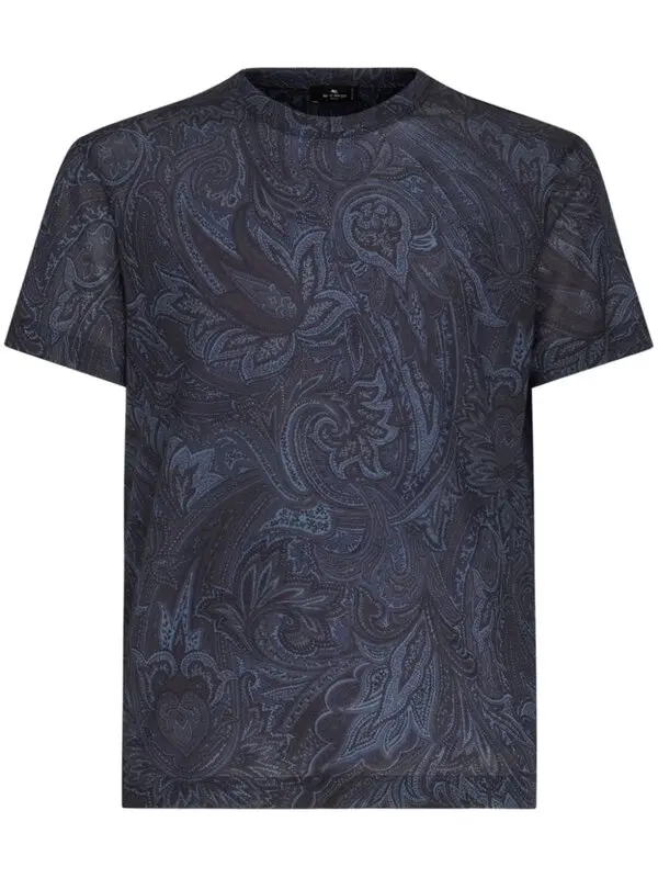 Etro Paisley-print Short-sleeve T-shirt - Blue