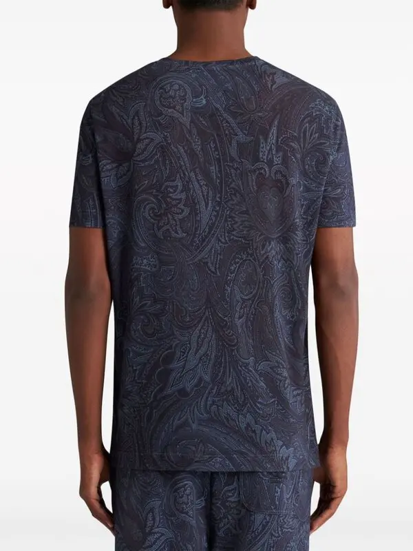 Etro Paisley-print Short-sleeve T-shirt - Blue