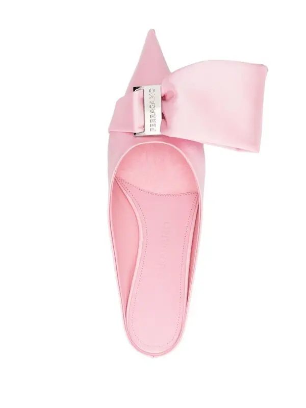 FERRAGAMO Asymmetric-bow Satin Mules