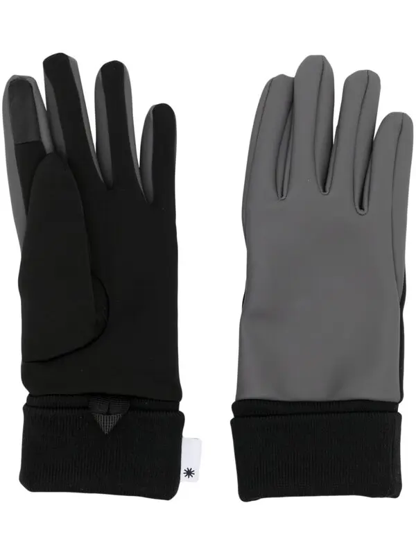 Rains Logo-tag Panelled Gloves - Grey