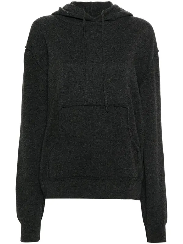 MAISON MARGIELA Four-stitch Logo Wool-cashmere Hoodie - Grey