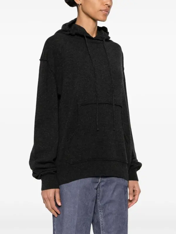 MAISON MARGIELA Four-stitch Logo Wool-cashmere Hoodie - Grey