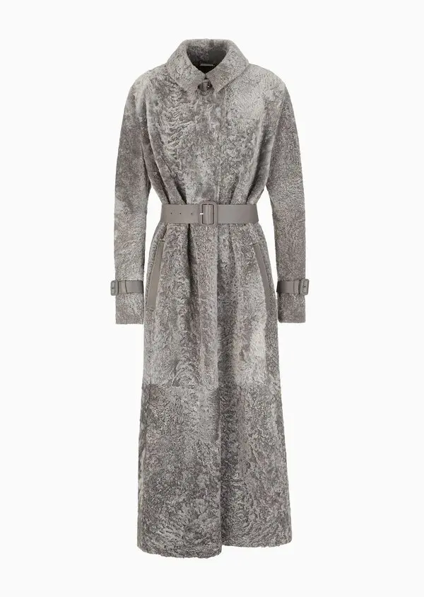 Giorgio Armani Lambskin Shearling Long Coat