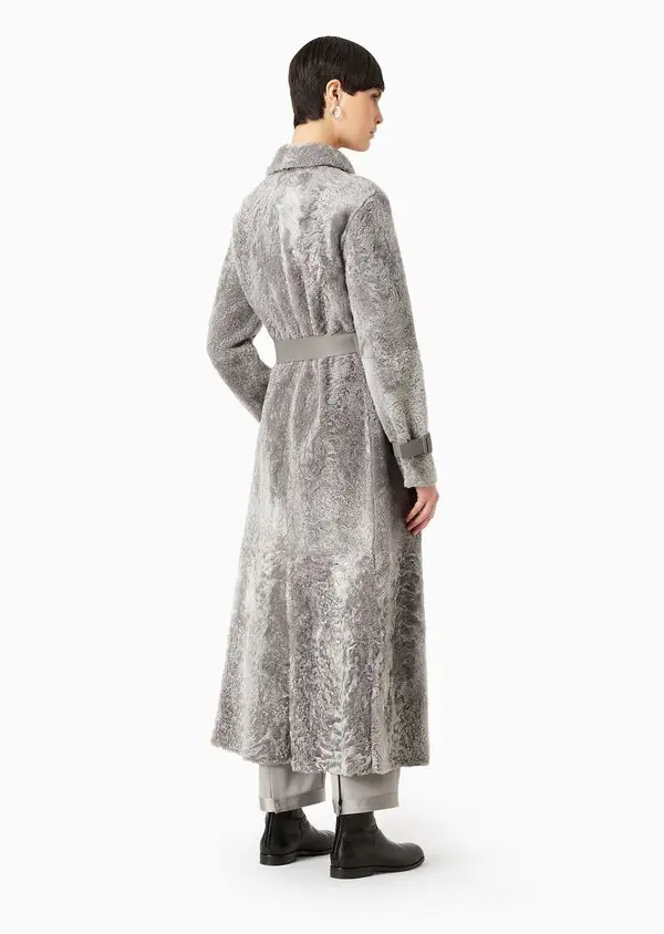 Giorgio Armani Lambskin Shearling Long Coat