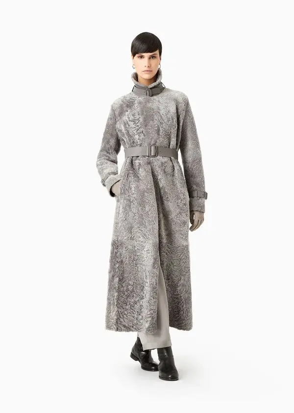 Giorgio Armani Lambskin Shearling Long Coat