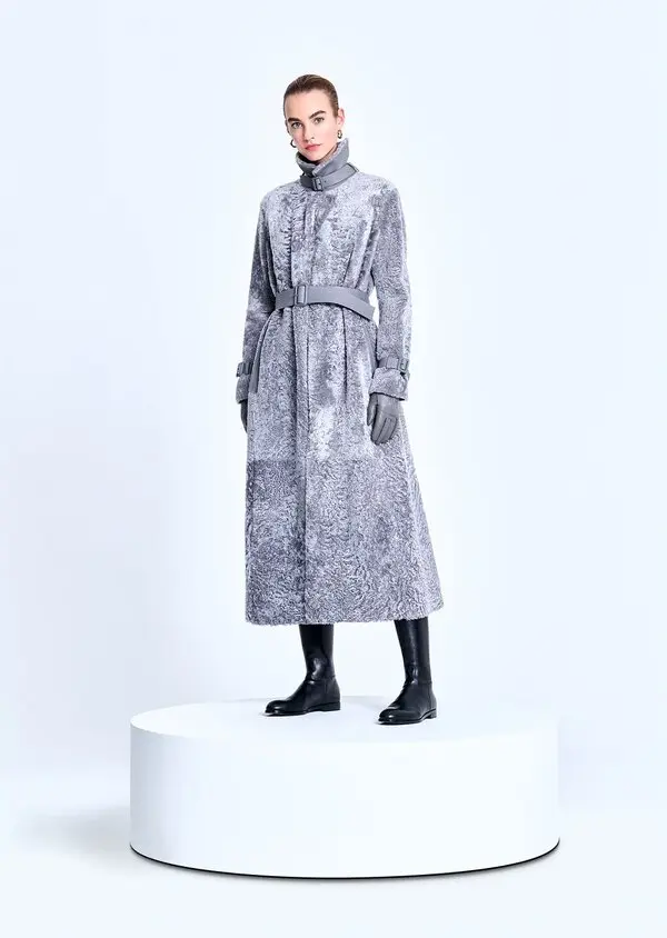 Giorgio Armani Lambskin Shearling Long Coat